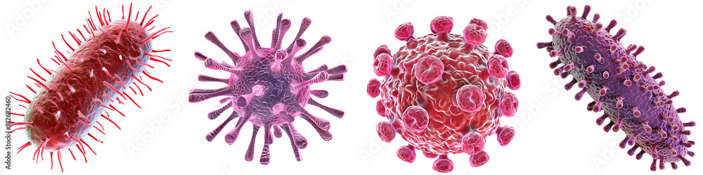 Vibrant Animated Pathogens and Viruses in Detailed Microscopic View ...