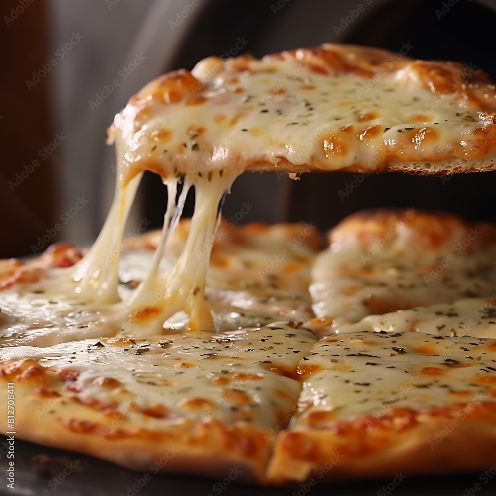 A close-up shot of a pizza being lifted from a stone oven, with the ...