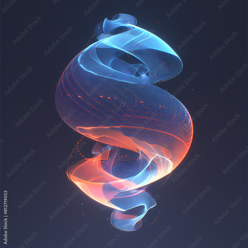 Spectacular abstract form with a mesmerizing blend of vibrant hues ...