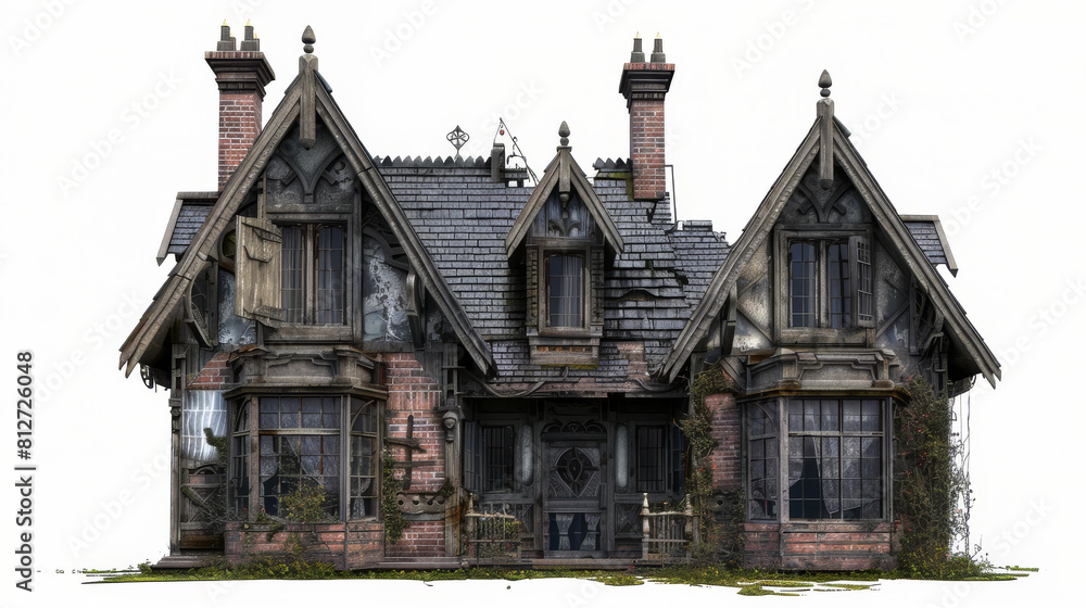 Isolated gothic house on a white background PNG, transparent backdrop ...
