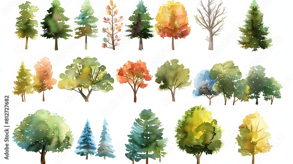 Colorful Landscapes of Majestic Trees in Diverse Seasonal Environments ...