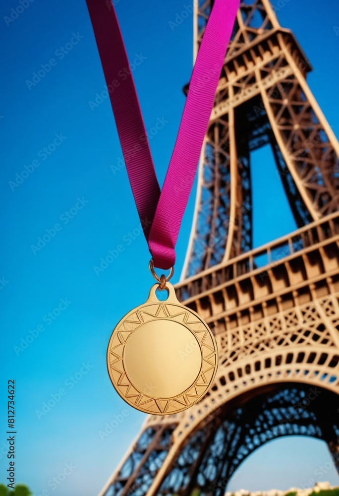 Olympic gold medal of the first place winner as a reward for winning a ...