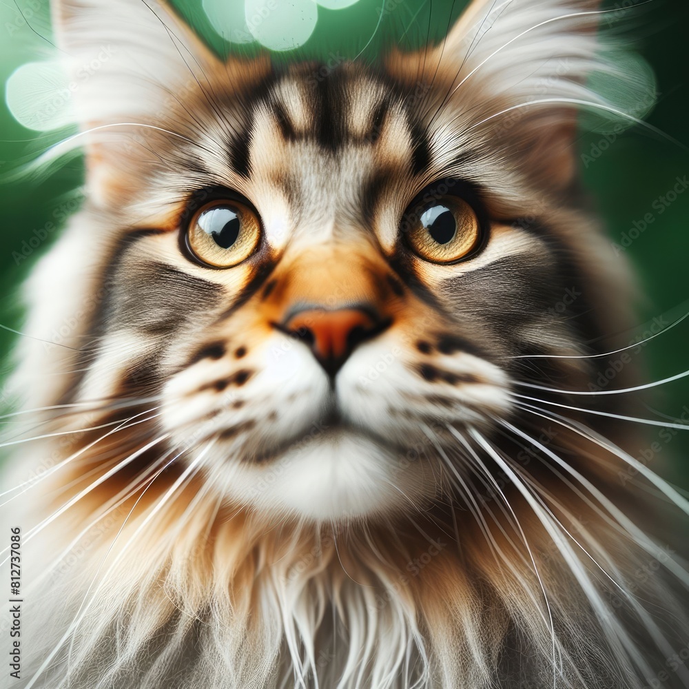A close up of a maine coon cat image harmony has illustrative meaning ...