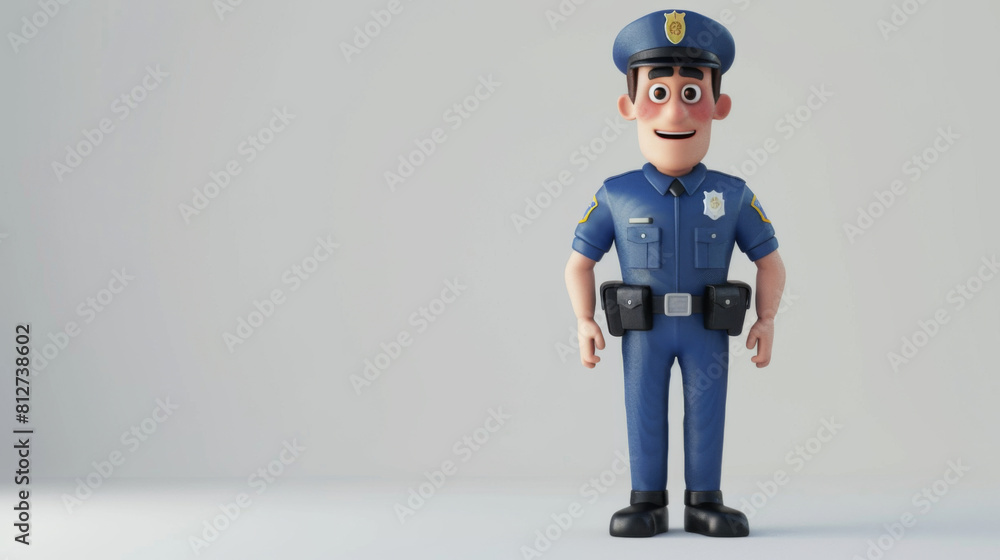 Illustration of a friendly cartoon policeman standing with a smile ...