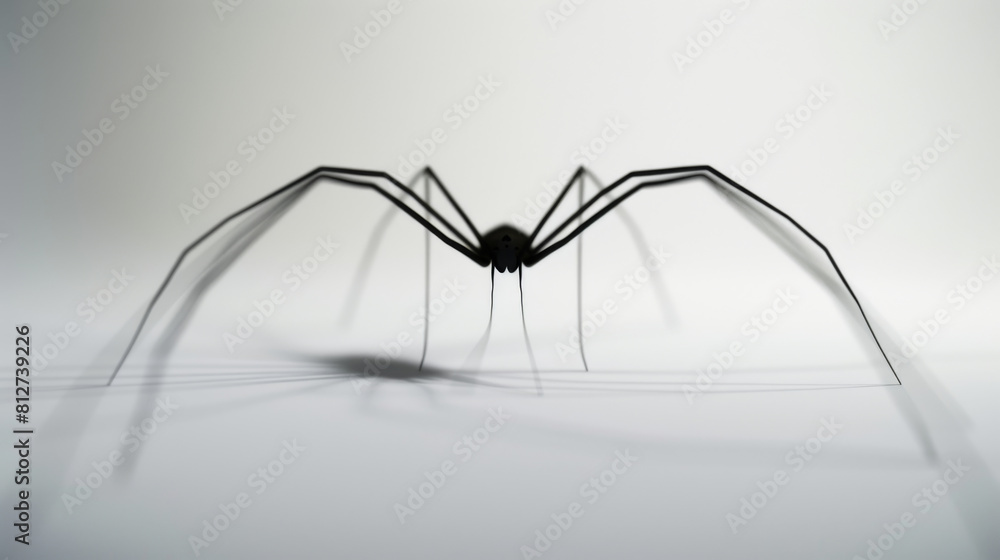 Striking silhouette of a spider with long legs spread out, creating a ...
