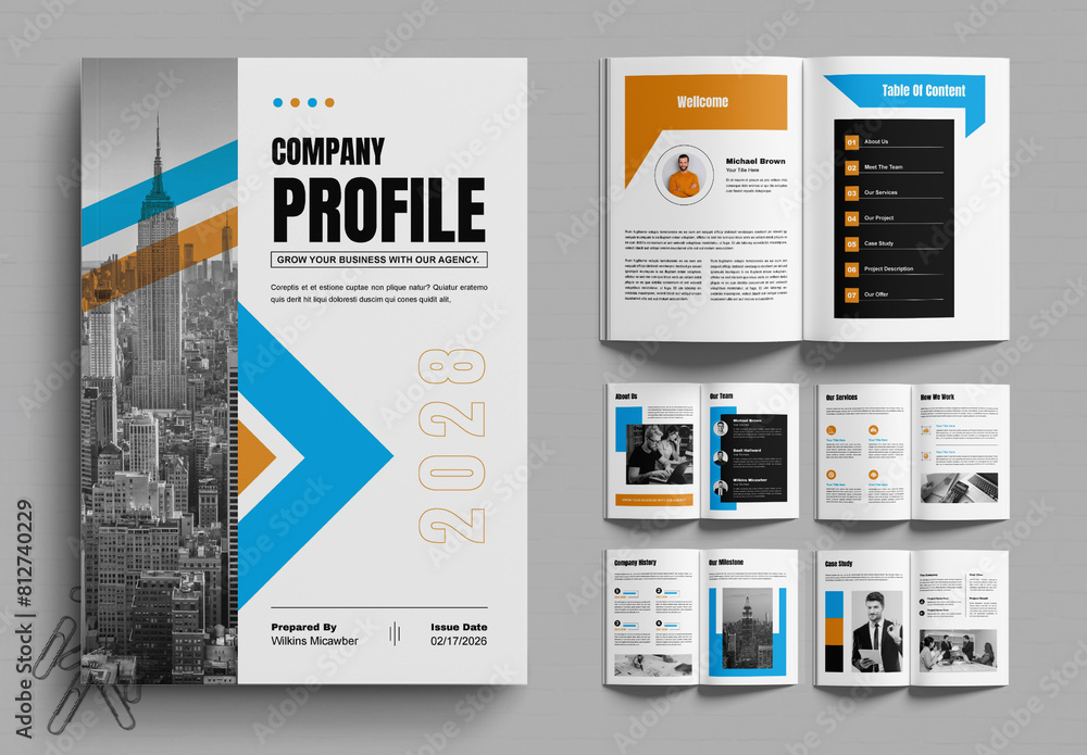 Company Profile Design Template Stock Template | Adobe Stock