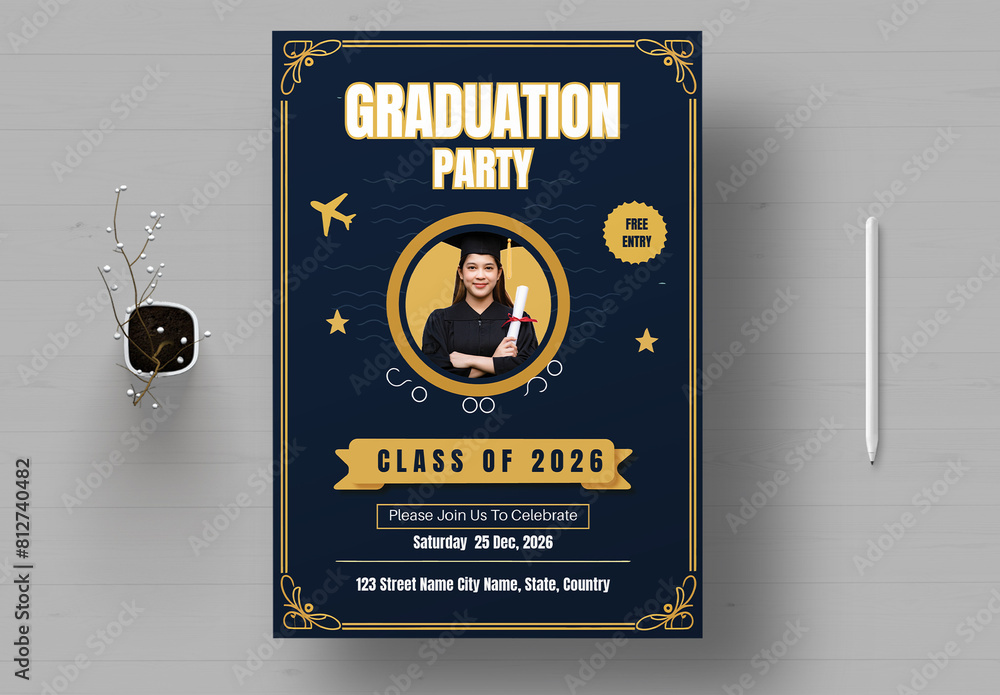 Graduation Flyers Template Stock Template | Adobe Stock