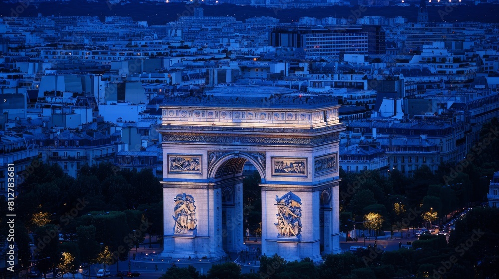 Fictional drone view of Arc de Triomphe in Paris for the upcoming ...