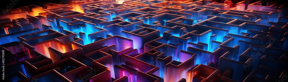 Generate a digital depiction of an Ethical Maze showcasing a birds-eye ...