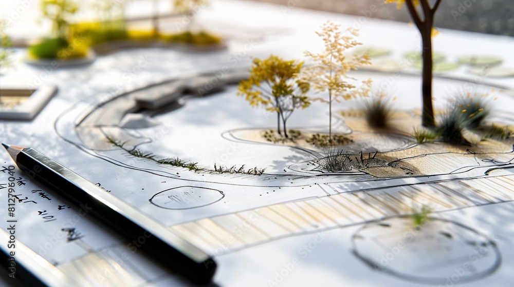 layout plan of home landscape design or garden design or landscape ...