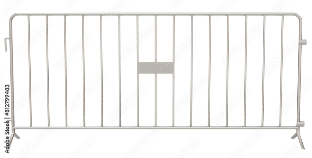 3D render showcases a lightweight, pre-galvanized steel barricade with ...