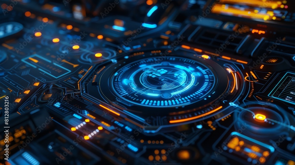 Interactive Software Interface: Futuristic Holographic UI Design Stock ...