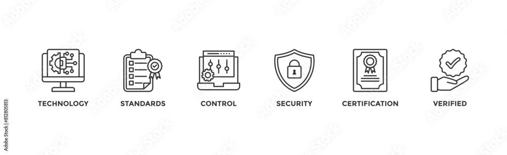 ISO27001 banner web icon vector illustration concept for information ...