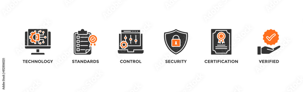 ISO27001 banner web icon vector illustration concept for information ...