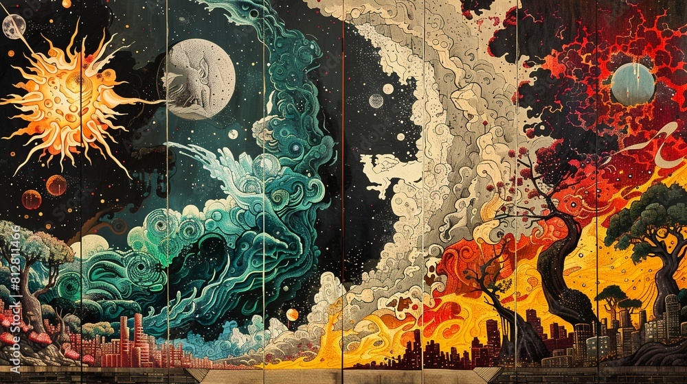 Comics A comic book style illustration with panels depicting the ...