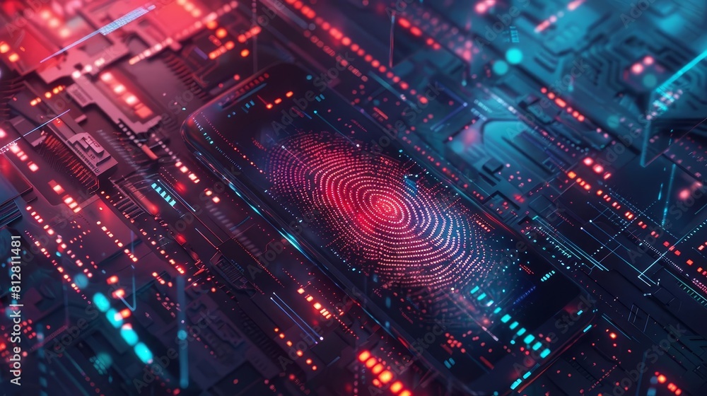 Fingerprint verification for accessing secure cloud services, top view ... Fingerprint verification for accessing secure cloud services, top view ...