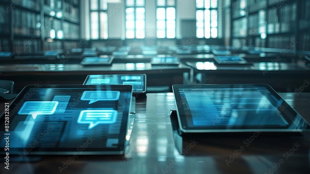 Digital tablets configured for privacy law workshops, side view Tablets ...