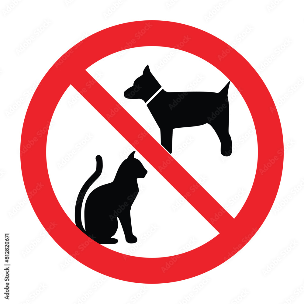 no pet. no dog or cat allowed sign. printable sticker transparent ...