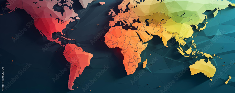 Climate zones map of the world flat design side view environmental ...
