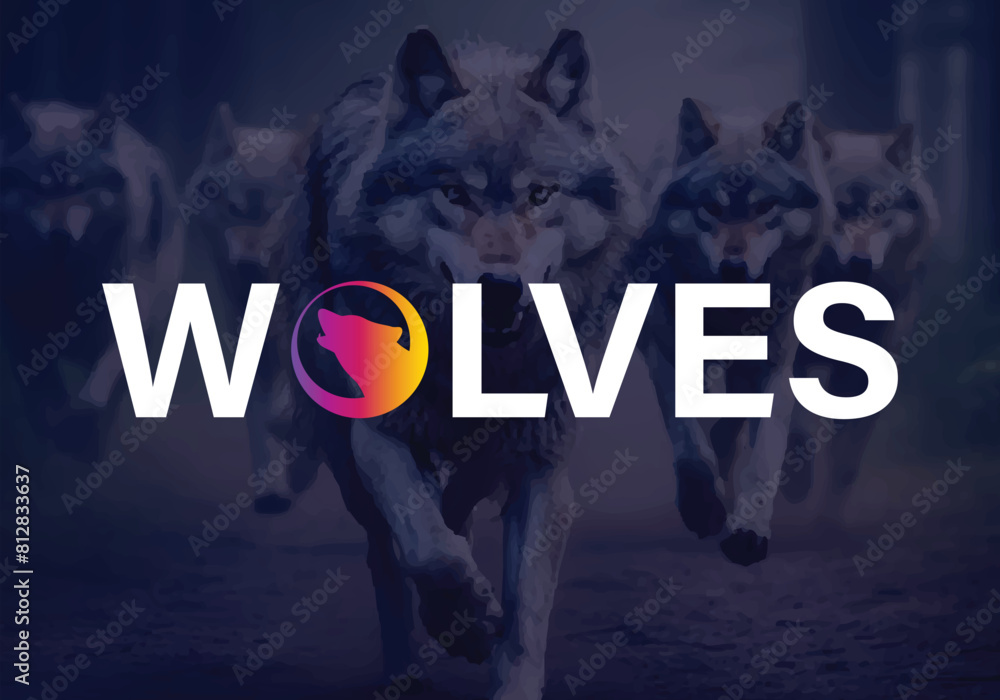 Vetor de wolves mascot esparto logo character design for wolf gaming ...