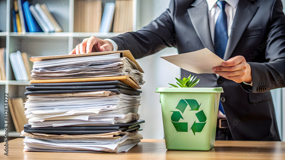 Employee Recycling Paper: Reducing Waste and Reusing Resources. Perfect ...