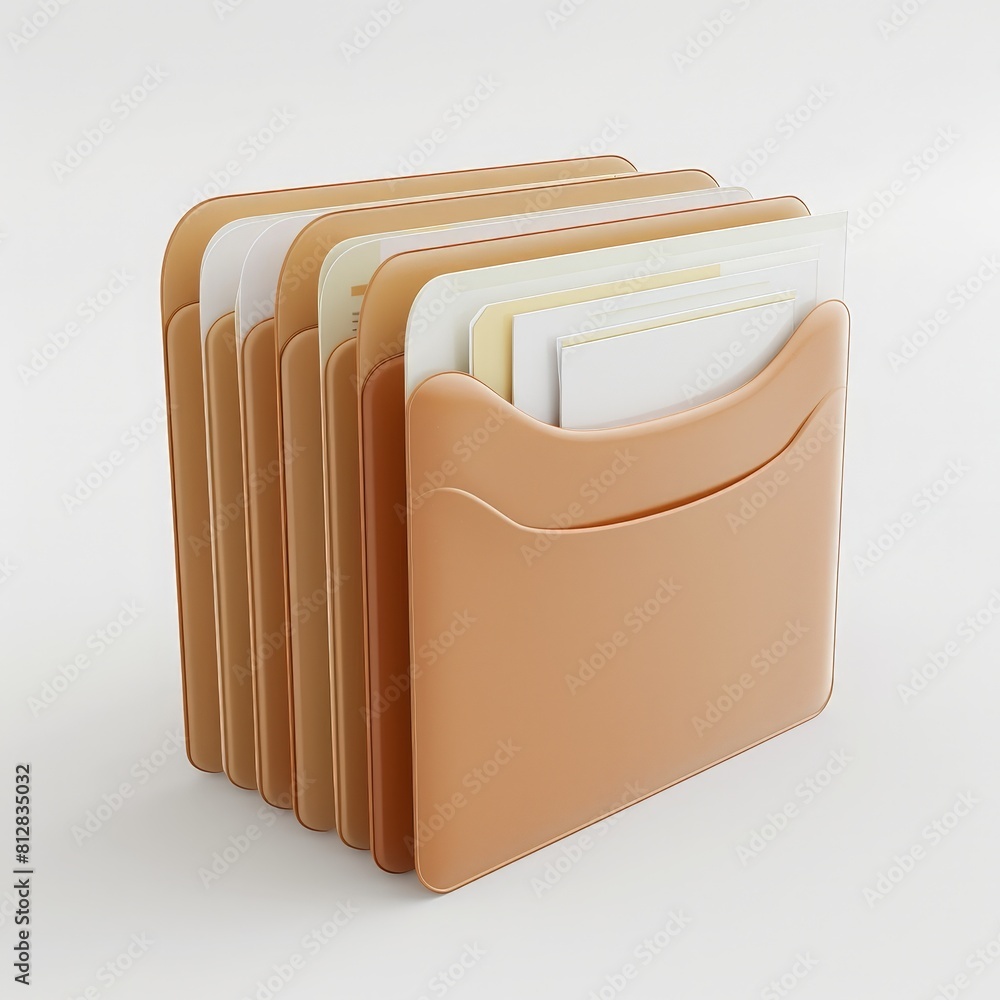 A render of a plastic, accordion style file folder system. The ...