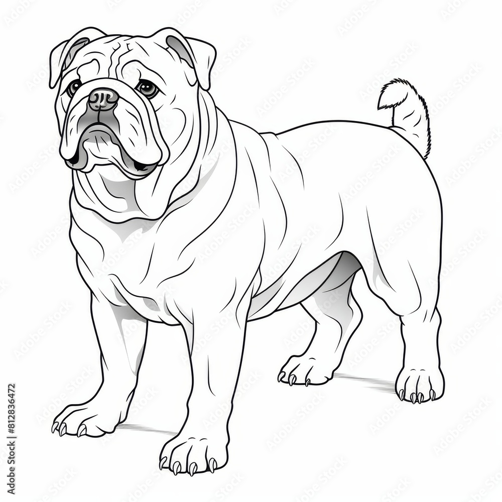 Multiple bulldog coloring pages for young children to color in. Kids ...