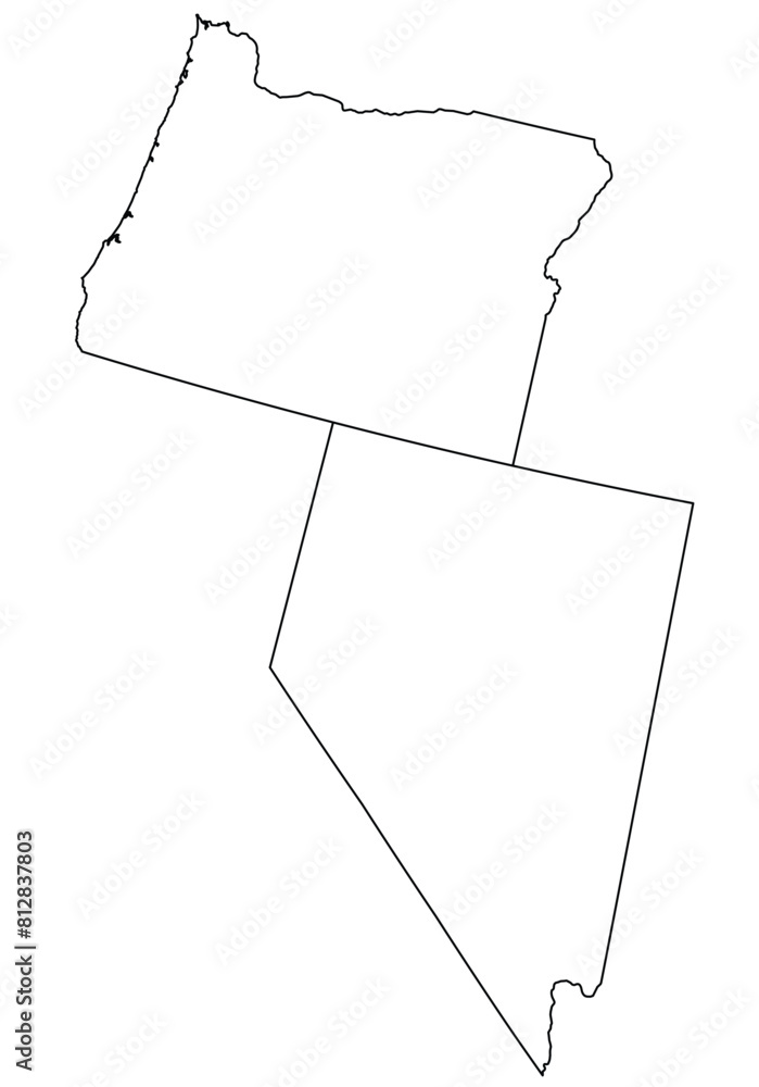 Map of the US states with districts. Map of the U.S. state of Oregon ...