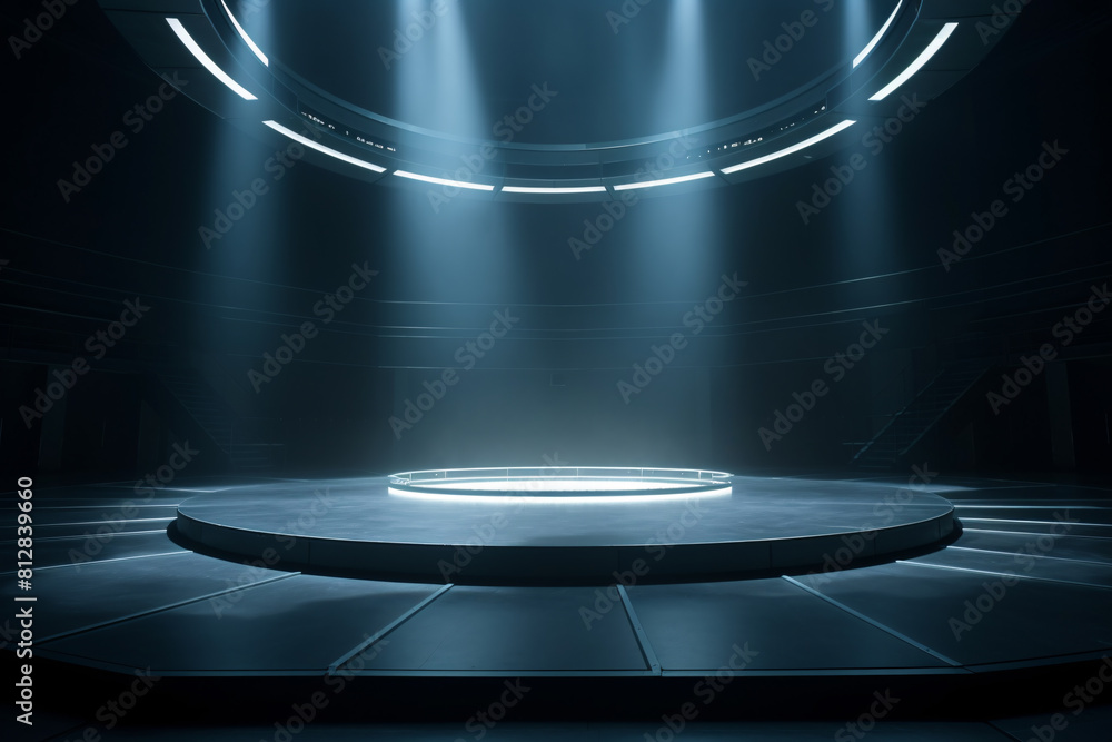 Modern dance stage light background with spotlight illuminated the ...