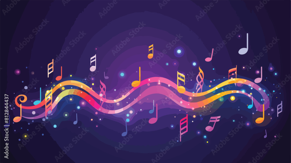 Colorful music notes in cute 3d style vector illust Stock Vector ...