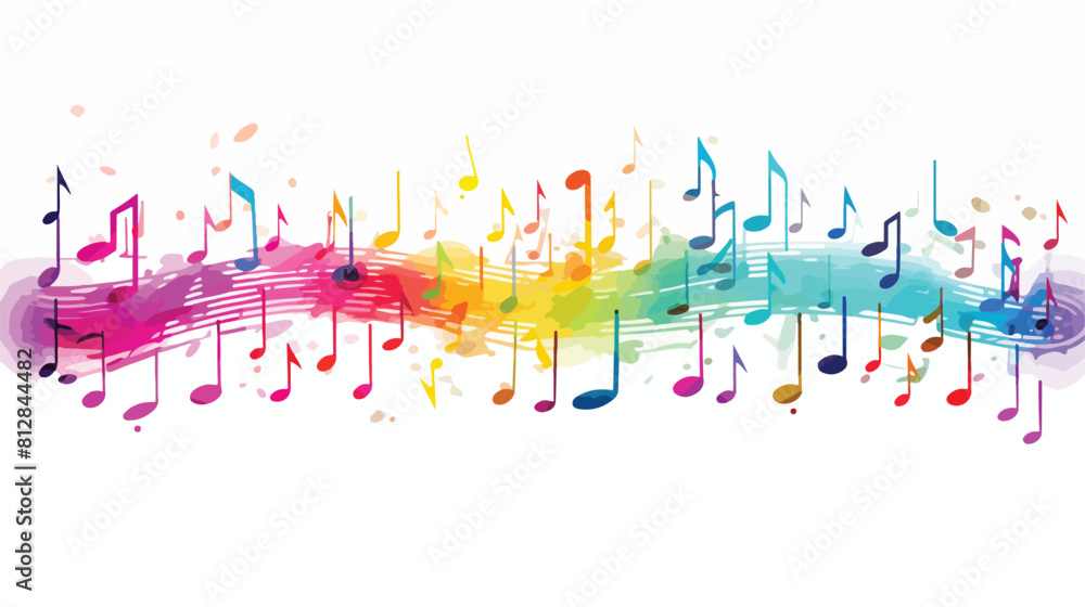 Colorful music notes in cute 3d style vector illust Stock Vector ...