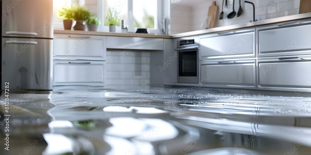 Kitchen flood from water leak property damage insurance claim ...