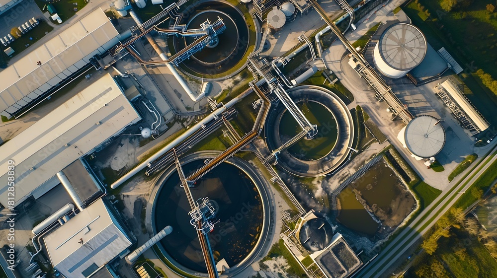 Aerial top view photo from flying drone of Power plant Municipal Solid ...