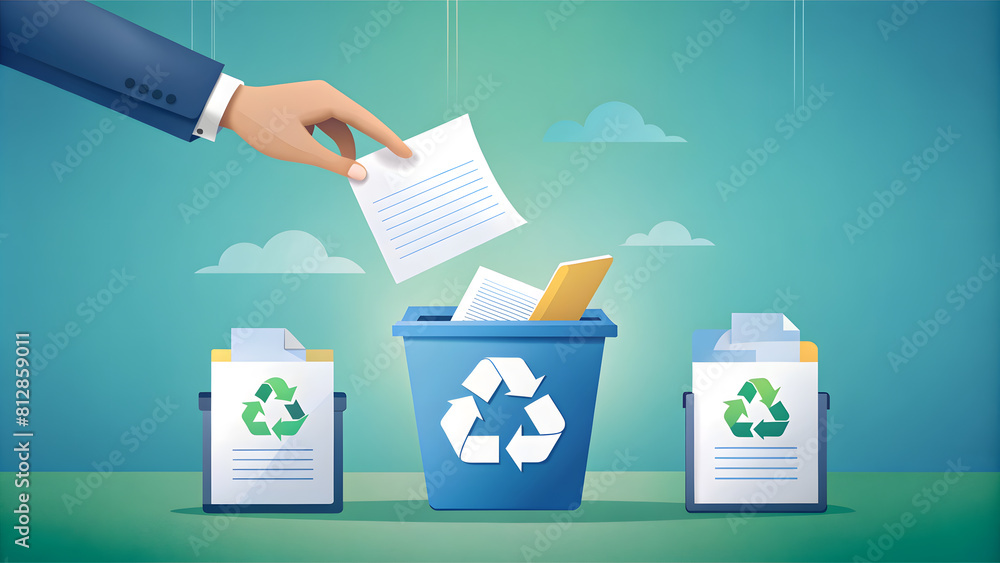 Employee Recycling Paper: Reducing Waste and Reusing Resources. Perfect ...