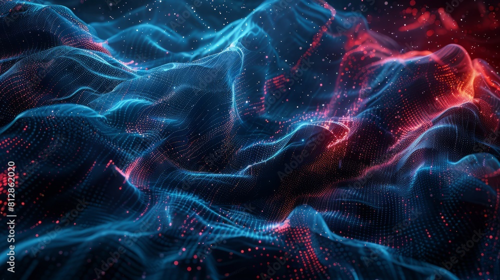 Digital graphic abstract background for technological processes, neural ...