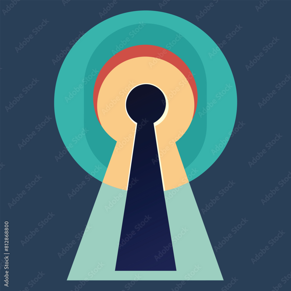 A keyhole with a beam of light shining through it, creating a glowing ...