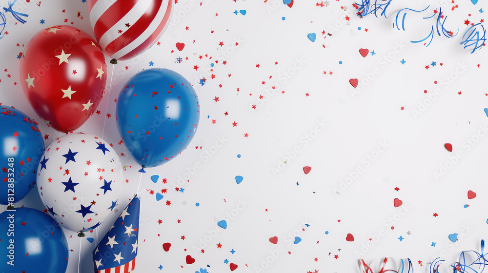 patriotic 4th of july celebration setup with balloons and american flag ...
