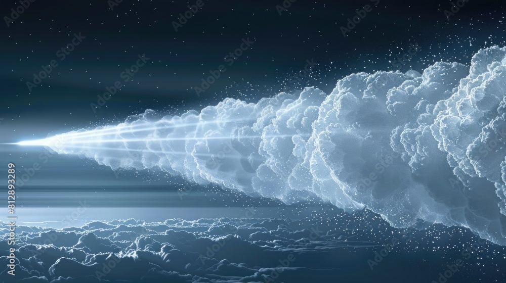 Technical diagram of a cloud seeding chemical dispenser in operation ...