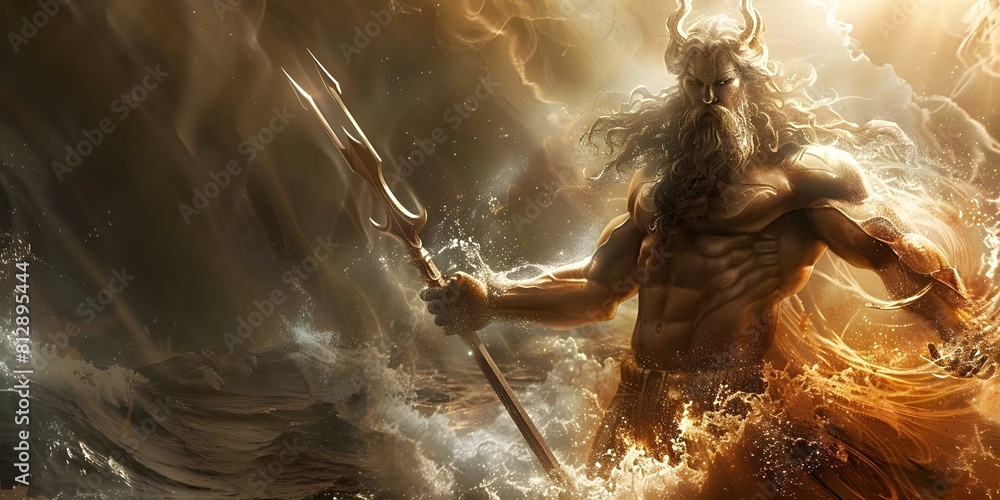 Poseidon: The Mythical Ruler of the Underwater Realm. Concept Greek ...