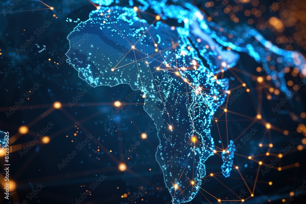 Global Network Across Africa Representing Smart Choices, Digital Map of ...