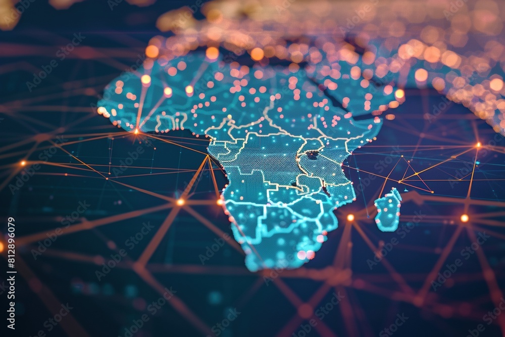 Global Network Across Africa Representing Smart Choices, Digital Map of ...