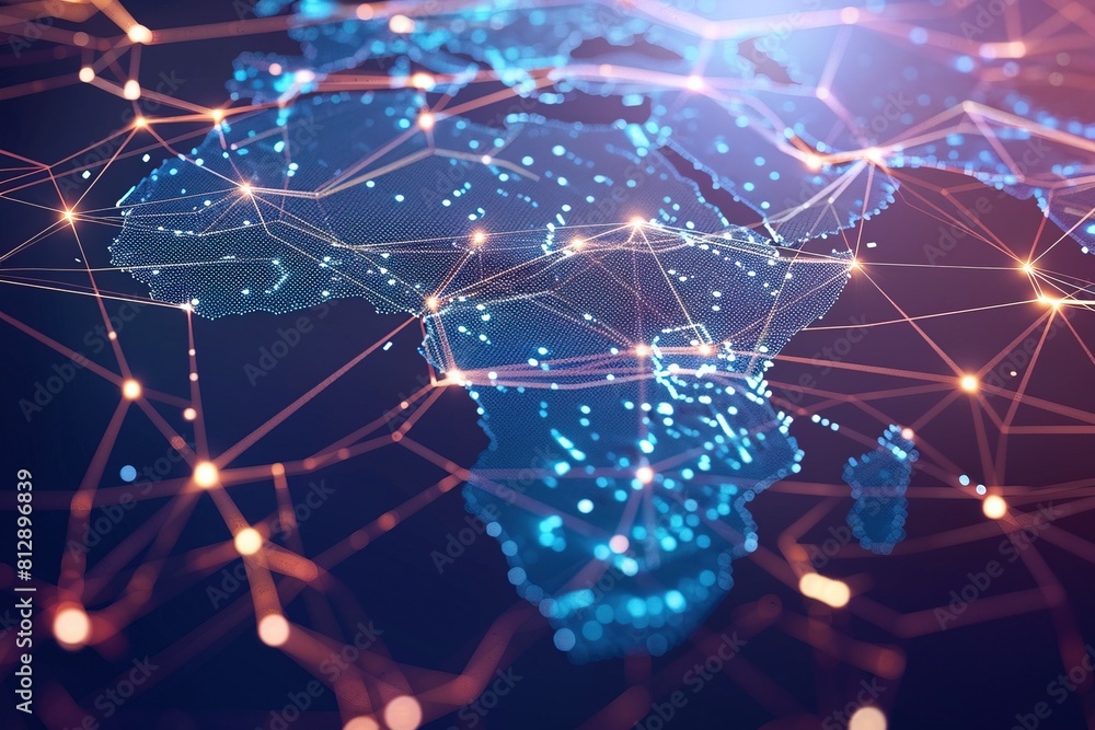 Global Network Across Africa Representing Smart Choices, Digital Map of ...