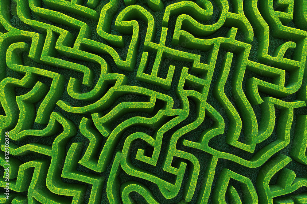 green Maze Design Background | Intriguing Puzzle Concept | Labyrinth ...