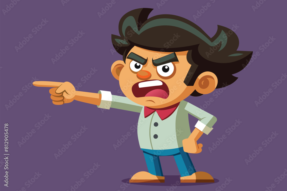 Cartoon character with arm extended, pointing at an unseen object ...