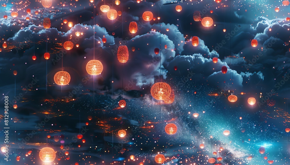 Craft a visually stunning composition featuring a worms-eye view that ...