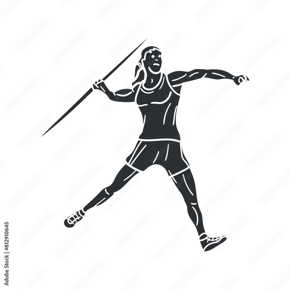 Javelin Throw Icon Silhouette Illustration. Athletics Vector Graphic ...