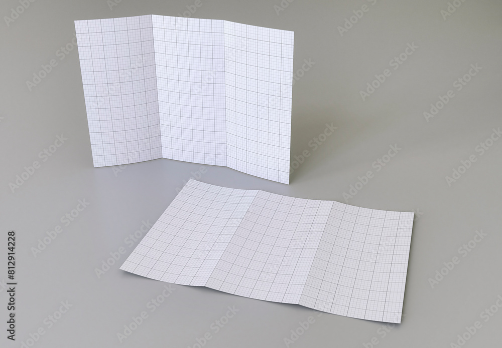 Trifold Brochure Stand and outside Page Mockup Stock Template | Adobe Stock