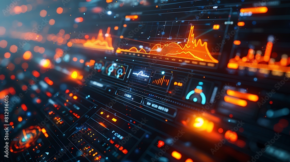 Advanced network operations software monitor displaying high-resolution ...