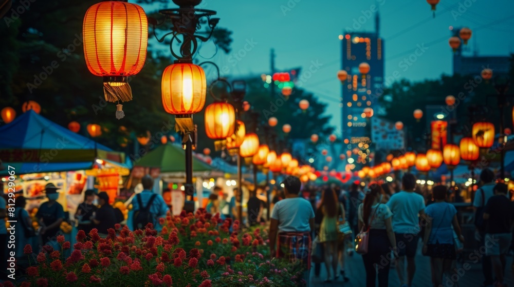 The Sapporo Summer Festival in Hokkaido Japan featuring a massive beer ...