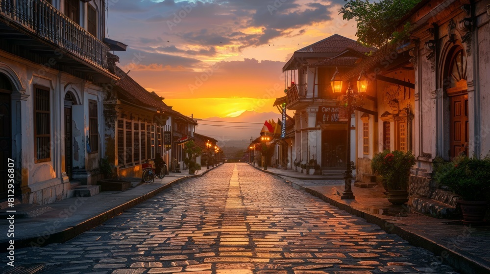The ancient city of Vigan in the Philippines known for its preserved ...